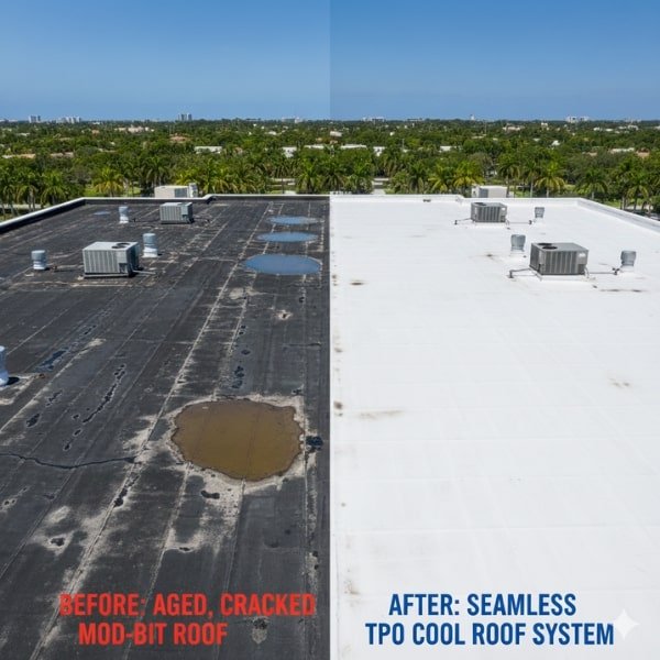 Miami Commercial TPO Roofing: HVHZ Certified Cool Roof + 20-Year Warranty