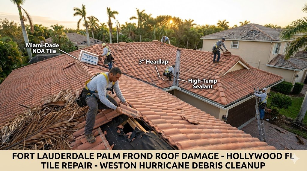 Repairing Roof Damage from Fallen Palm Fronds - Shieldline Roofing
